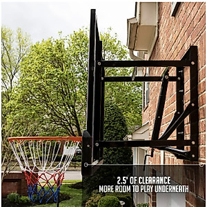 54-Inch Wall Mounted Backboard and Rim Combo with Polycarbonate Backboard Adjustable Height