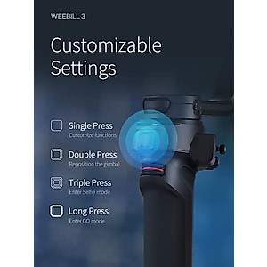 ZHIYUN Weebill 3, 3-Axis Gimbal Stabilizer for DSLR and Mirrorless Camera, Nikon Sony Panasonic Canon Fujifilm BMPCC 6K, Fill Light & Mic Integration, PD Fast Charge