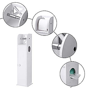 ZXJOY Toilet Paper Storage Containers Narrow Cabinet for PVC Toilet Paper Towel with Paper Roll (19 x 19 x 77)