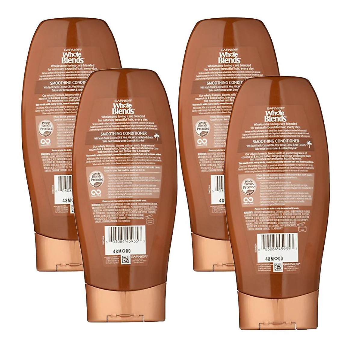 Garnier Whole Blends Conditioner with Coconut Oil & Cocoa Butter Extracts, 4 Count