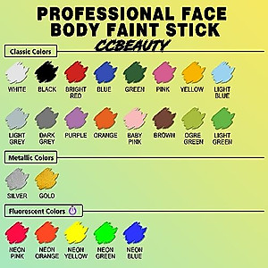 CCBeauty Light Blue Face Body Paint Stick, Blue Eye Black Sticks for Sports, Grease FacePaint Makeup, Hypoallergenic Foundation Avatar Sally Corpse Bride Halloween Cosplay Costume Makeup Parties