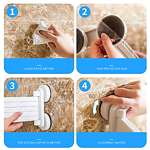 NJZYB Swivel Towel Rack, 5-Arms Folding Towel Bar with Suction Cup, No Drilling Reusable Wall Mount Finish Organizer, for Bathroom, Kitchen, Living Room