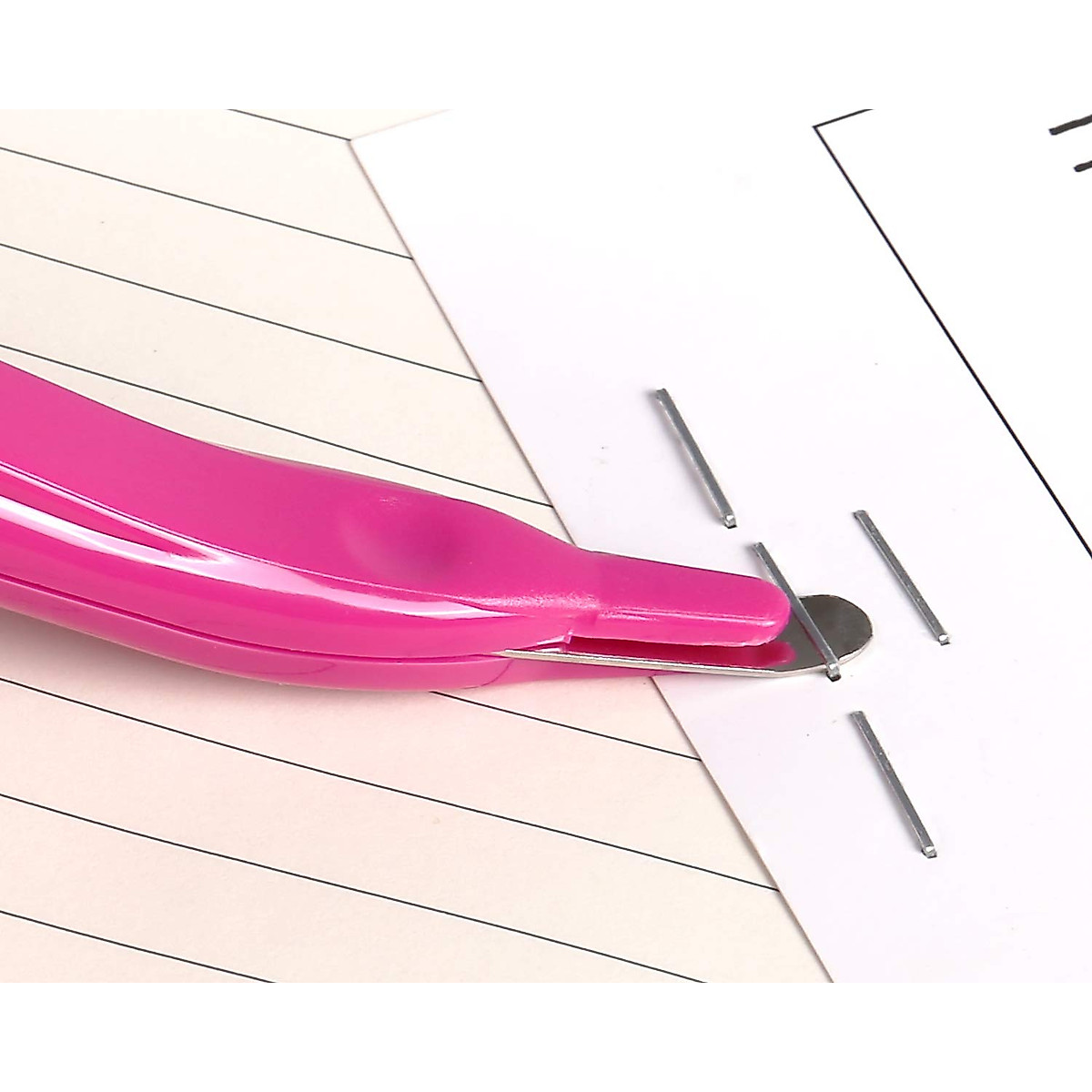 Professional Magnetic Staple Remover Puller Staple Puller Tool Staples Remover Staple Removal Tool for School Office Home (Orange, Rose, Green)