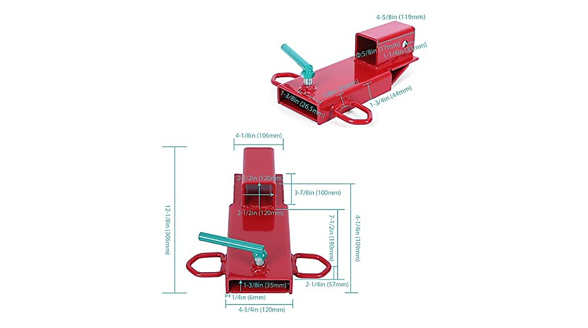 HECASA 2" Hitch Receiver Forklift Towing Adapter
