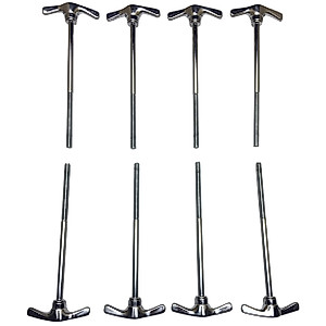 Bass Drum Tension Rods T-Rod Drum Key Style - ROSS Percussion (8 Pack) 4 1/2"