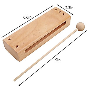 Solid Wood Rhythm Block with Mallet, Musical Percussion Instrument