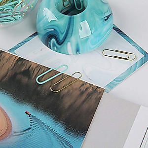 MultiBey Ocean Blue Paper Clip Holder Dispensers Gold Mint Green Paper Clips S Home Office Organizers Gifts, 100 Clips per Box