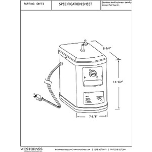 Westbrass D2051H-07 Cold dispenser, with Hot Water Tank, Satin Nickel