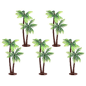 Amosfun 5Pcs Plastic Coconut Palm Tree Miniature Plant Pots Bonsai Craft Micro Landscape DIY Decor…