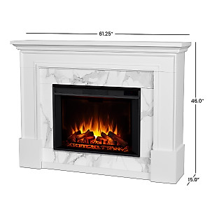Merced 61" Grand Electric Fireplace TV Stand in White by Real Flame