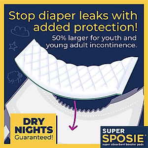Sposie Diaper Booster Pads - Underwear and Diaper Liners for Potty Training, Potty Training Underwear Inserts and Incontinence Underwear Liners