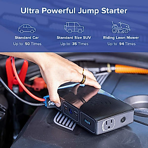 HALO Bolt Wireless ACDC - 44400 mWh Car Jump Starter with AC Outlet and Car Charger, Gold Marble (HALO BOLT ACDC WIRELESS)