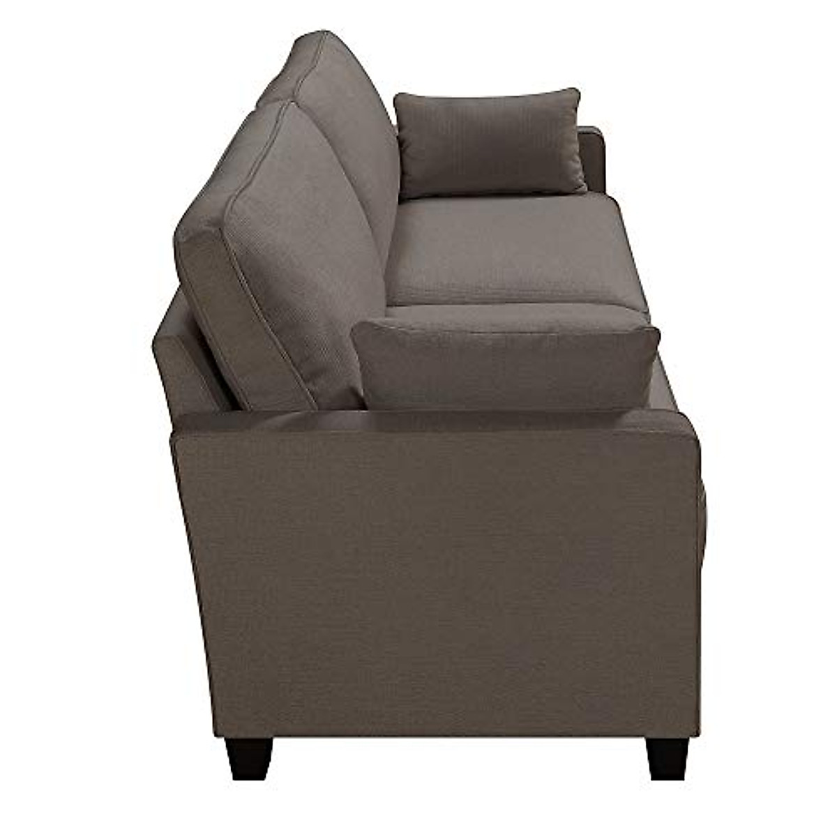 Serta Nina Modern Fabric Upholstery Sofa Collection Padded Shelter Arms, Solid Wood Legs, Couch for Living Room, Track, Ash Gray