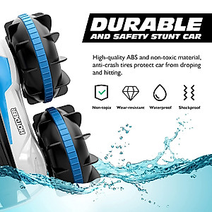 Tecnock Amphibious Remote Control Car for Kids,Toys for 5-12 Year Old Boys,2.4Ghz Waterproof RC Stunt Car RC Boat, 4WD Off Road Birthday Gift Water Beach Pool Toys