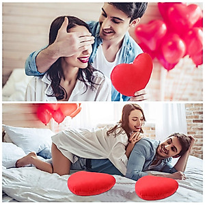 Jetec 3 Pcs Valentines Heart Pillows Red Heart Shaped Pillow Plush Mini Hanging Toys Cushion Stuffed Heart Pillow Plush Heart Decorative for Valentine's Day Bed Chair Sofa Cars Living Room Office