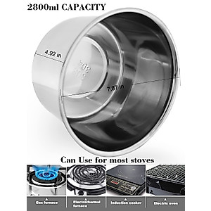 Double Boiler Pot Set, 1200ML Double Boiler, 2800ML Stainless Steel Pot with Silicone Spatula for Melting Chocolate,Candy, Soap, Wax, Candle Making