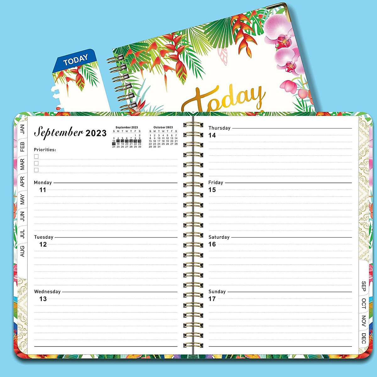 2023-2024 Planner-Weekly & Monthly Planner（Bird+purple)