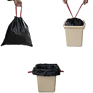Begale Small 1.2 Gallon Drawstring Black Trash Bag (110 Counts/ 3 Rolls)