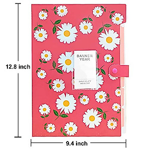 STUs Expanding File Folder - 6 Pack Accordian File Organizer with 5 Pockets Document Accordion Folder and 168 Pcs File Folder Labels for School and Office