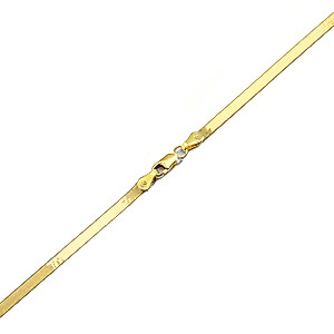 Floreo 10k Yellow Gold 3mm Silky Herringbone Chain Necklace - 18 inch