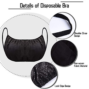 Janmercy Disposable Bras Beauty Black Disposable Bra Women's Disposable Sunless Spray Tan Top Underwear Brassieres for Spray Tanning (24 Pieces), Medium