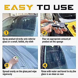 Glass Oil Film Removing Paste, Auto Car Glass Polishing Car Windshield Oil Film Cleaner for Bathroom Window Front Windshield Agent (1 Set)