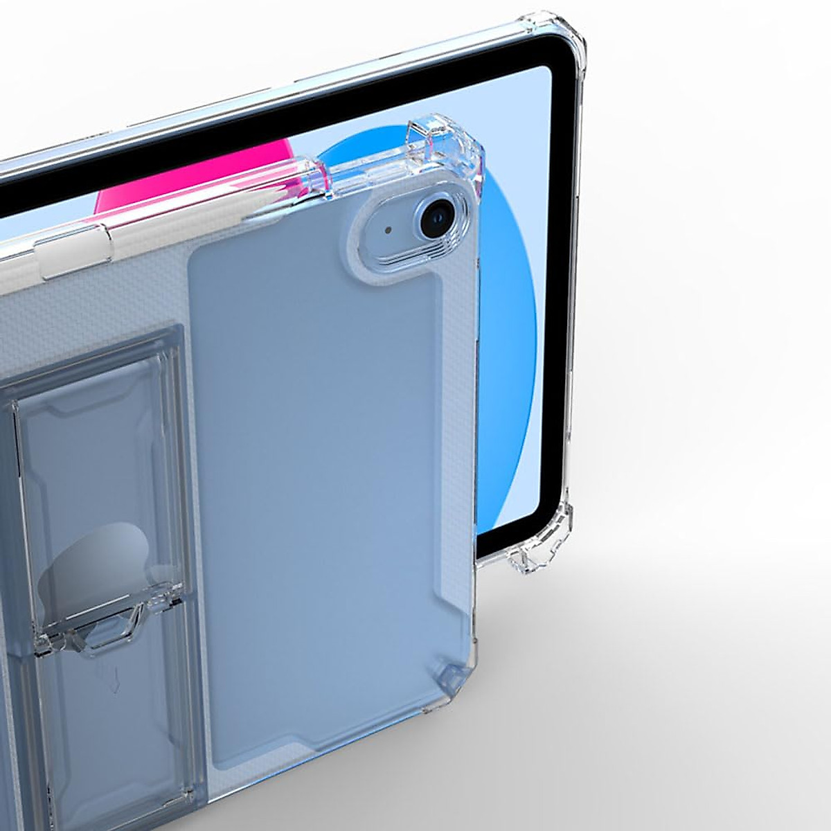 SFFINE Clear Case for New iPad 10th Generation 10.9-inch 2022,Slim Soft Flexible Lightweight TPU Gel Silicone Case Cover Skin with Pencil Holder for iPad 10.9" 10th Gen 2022 (Clear Stand)