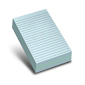 MoreWith Lined Sticky Notepads, 4x6, Pack of 3 Sticky Notes, Pastel Colors (Blue, Green), 100 Sheets Per Pad, Recyclable & Eco-Friendly