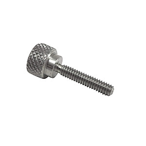 10 Pack 8-32 x 3/4 Inch Threads 303 Stainless Steel Diamond Knurled Thumb Screws Knobs with Straight Shoulders Right-Hand Threads SAE Flat Tip Uncoated
