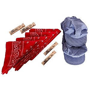 Children's Train Conductor Dress Up - Hat, Whistle, and Bandana (4 SETS)