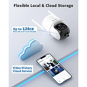 Bestsee Solar Security Camera Outdoor, 2K 360° View PTZ 2.4G Wireless Cameras for Home Security with Mobile App, Spotlight & Siren/3MP Color Night Vision/2-Way Talk/AI Motion Detection/SD/Cloud