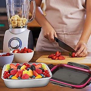 ATRDTO 3Pieces Stainless Steel Food Storage Container with Lids Airtight Metal Food Containers Stackable Meal Prep Leftover Containers for Freezer Fridge Oven Dishwasher Safe 20oz/50oz/64oz