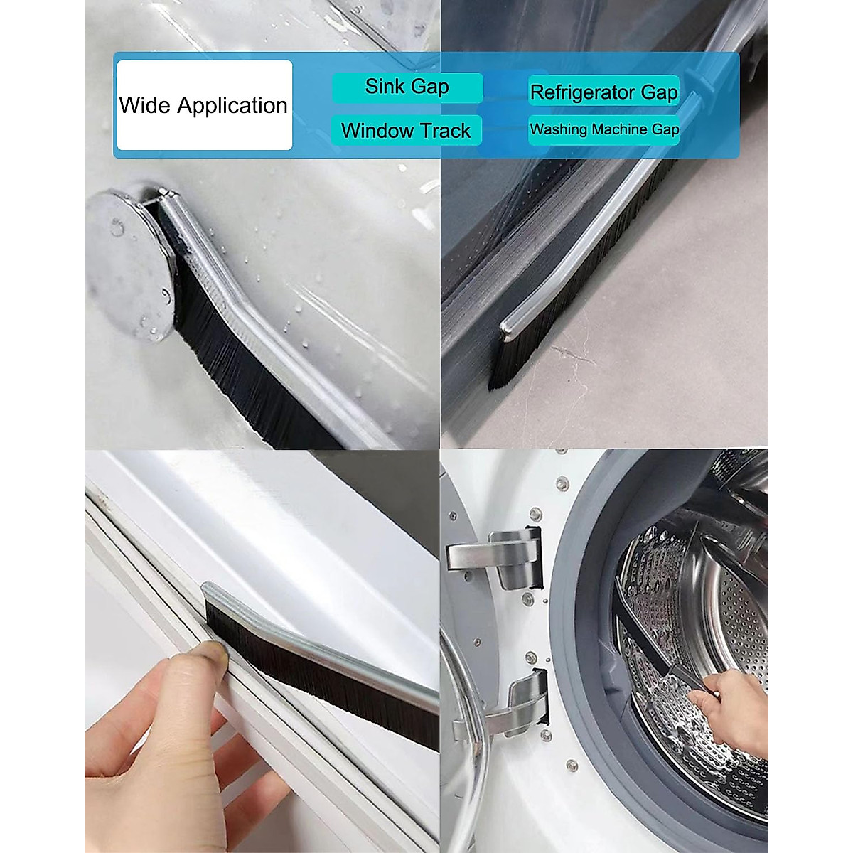 Altomoey Crevice Cleaning Brush, 3+1Pcs Hard Bristle Gap Cleaning Brush Tool for Tight Spaces, 2024 Dead Corners Multifunctional Cleaner Brush for Household Use Kitchens, Bathroom, and Window Grooves