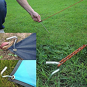 AAGUT Tent Stakes, 25 Pack 9 Inch Camping Tent Pegs, Metal Garden Edging Fence Hooks, Heavy Duty 6 Ga Galvanized Yard Camping Stake for Tarp, Inflatable, Outdoor Christmas Decorations