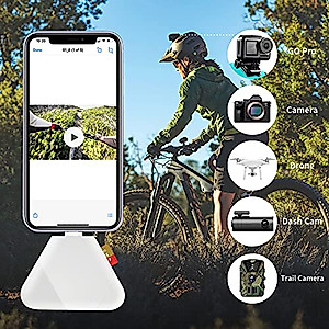 SD Card Reader for iPhone, Triangle Memory Card Reader for iPhone 15/iPad/Android/Mac/PC/Laptop Trail Game Camera Viewer Supports SD/Tf Card Micro SD Card Adapter for MacBook Pro/Air No App Required