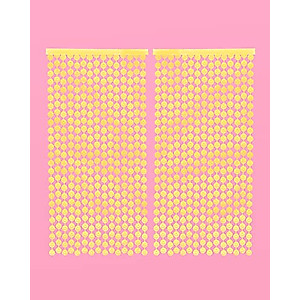 xo, Fetti Smiley Foil Curtain Party Decorations - Set of 2 | Happy Pastel Birthday Party Decorations, Cute Bachelorette Party, Baby Shower, Yellow