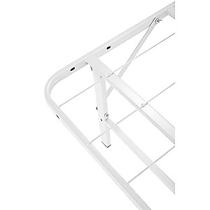 IdealBase 14" Metal Bed Frame Queen Size Heavy Duty Foldable Bed Frame Folding Bed Frame with Steel Metal Slats Mattress Foundation Box Spring Replacement 600lbs Capacity Queen Bed Frame Size, White