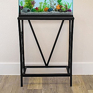 Aquatic Fundamentals 10 Gallon Metal Aquarium, 20.9" L x 11" W, Black