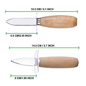 ModaSin Oyster Shucking Knives and Gloves Set, Oyster Clam Shucker Opener Opening Knife Kit, Set of 4 PCS Oyster Knives & 1 Pair of Gloves(XL)