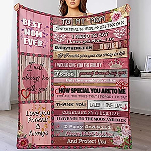 to My Mom Blanket Gifts,Flannel Thick Throw Blanket Birthday Gifts from Daughter Son,Blanket Presents for Mother's Day,Christmas,Soft Cozy Flannel Blanket,Bed Blanket Gift 50"X40"