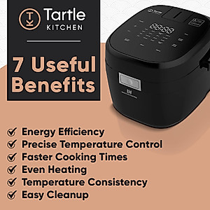 Tartle Kitchen IH103 Pressure Induction Heating Rice Cooker and Warmer, 6 cup - Japan style - IH Technology with Steamer (1.5L)
