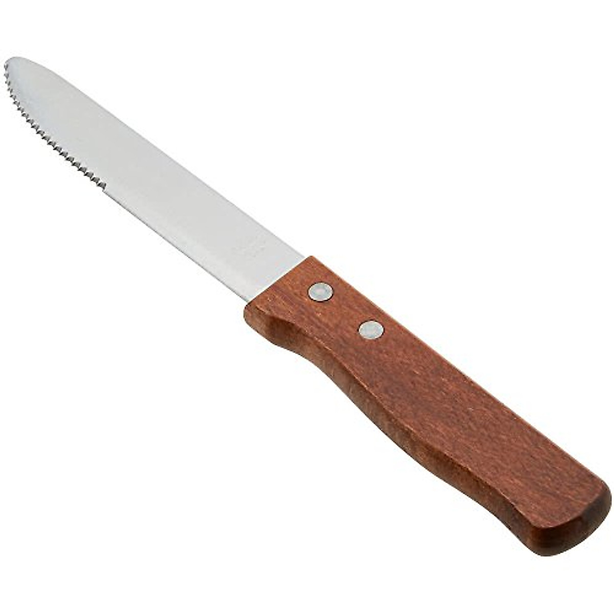 Tezzorio (Set of 36) 10-Inch Jumbo Steak Knives, 5-Inch Stainless Steel Rounded Serrated Blade with Wooden Handle, Commercial Quality Steak Knife Set