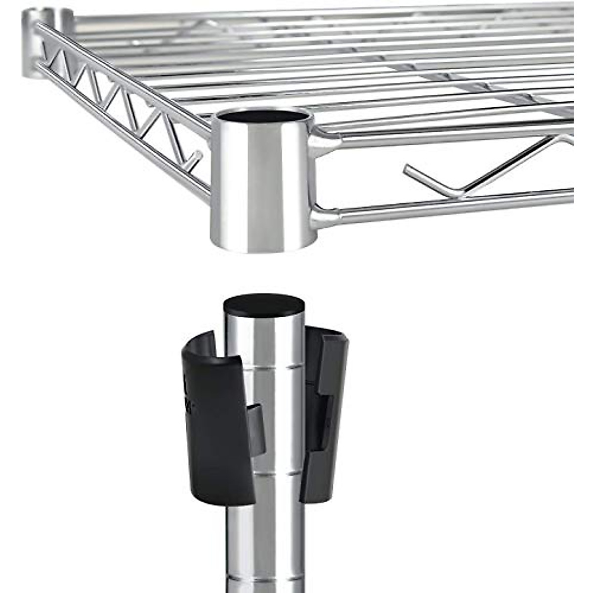 YSSOA Heavy Duty 3-Shelf Shelving with Wheels, Adjustable Storage Units, Steel Organizer Wire Rack, Plug Version, Plug Version, 23" W x 13" D x 30" H, Chrome