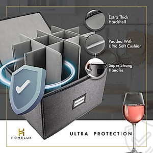 Homelux Theory Silverware Storage box | 15"x10.3"x3" ULTRA THICK HARDSHELL ALL SURFACES & COVER | Flatware Storage Containers | Adjustable 5 compartments | Cutlery Organizer with handles