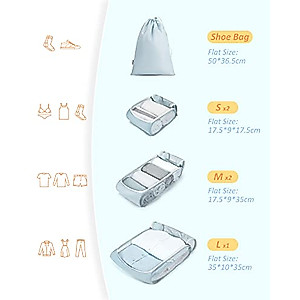 Packing Cubes for Suitcases, BAGSMART 7 Set Packing Cubes for Travel Essentials, Lightweight Luggage Suitcase Organizer Bags Set with Shoe Bag, Keep Shape Travel Cubes for Packing