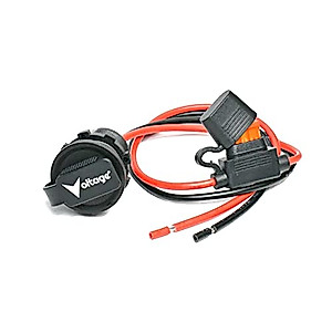 SAE Panel Mount Connector Socket with Fuse Waterproof SAE Quick Connect for Kayak, Boat, Solar Panel, Flush Mount 12AWG 18" V-SAE1250