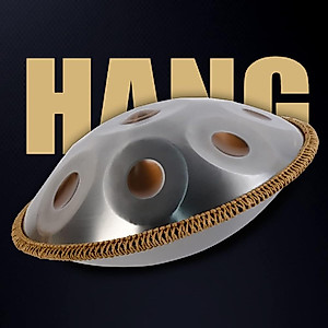 Handpan Drum, Instrument in D Minor, 10 Notes, 22 Inch Steel Hand Drum with Soft Handpan Bag,Handpan Mallets,Drum Tripod(Color:a)