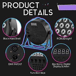 8PCS LED Stage Lights RGB - 54x3W DJ Par Lights,Gradient,DMX Controlled Sound Activated Auto,Strobe Wash Lights for Party Home Wedding Concert Church Festival Dance Floor Lighting