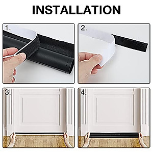Door Draft Stopper Under Door Noise Blocker Sweeps for Interior Doors Gap Guard Sound Proof Weather Stripping, 36 inch