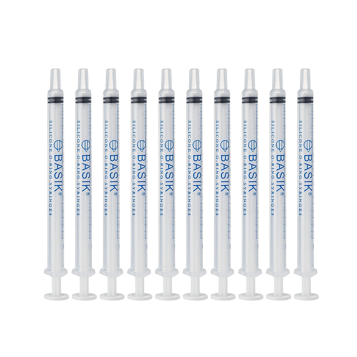 BASIK Silicone O Ring 1cc Feeding Syringe 10/Pack Caps Included Individually Wrapped For Hand Feeding Small Animals And Measurements